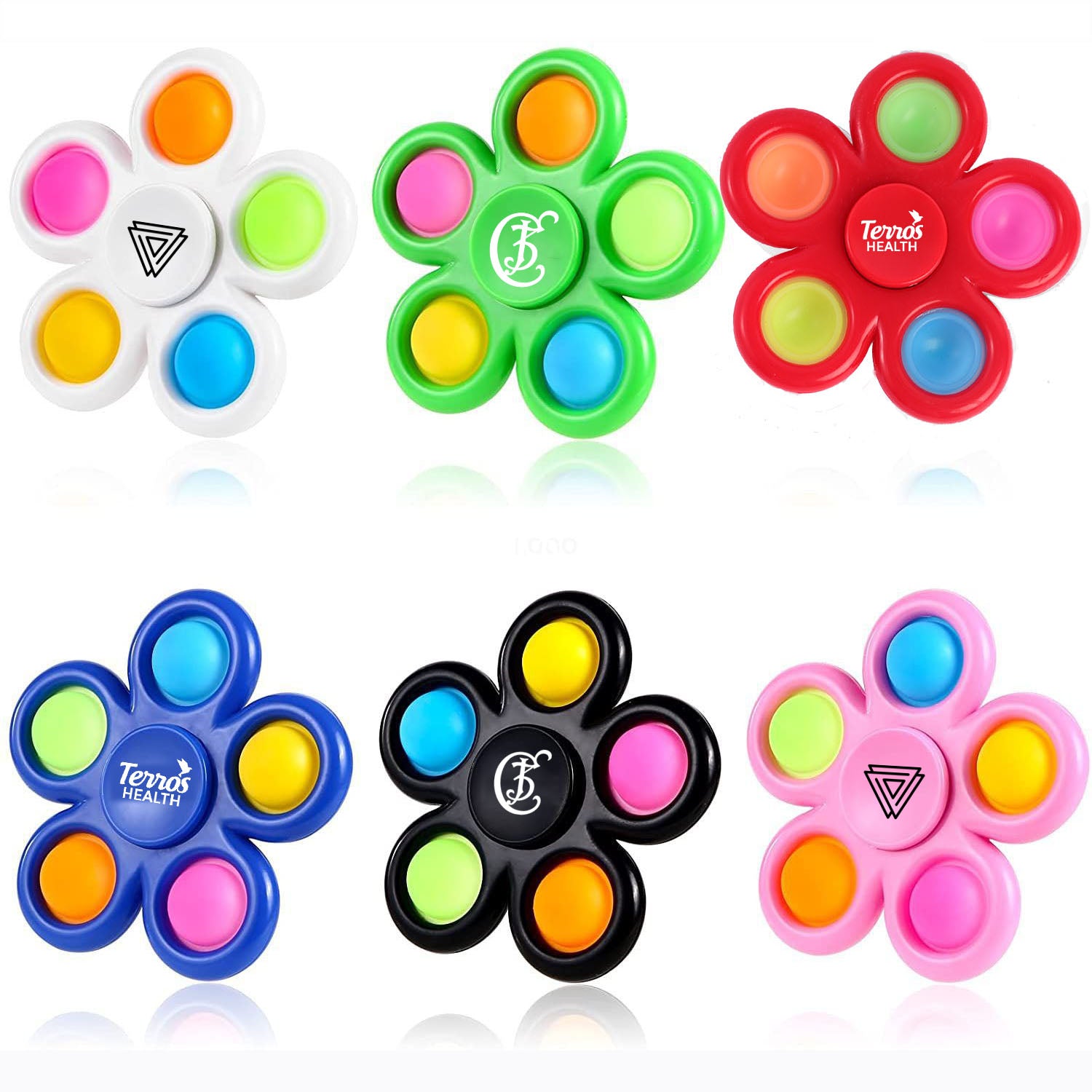 Five Bubble Flower Pop it Fidget Spinner – upromousa