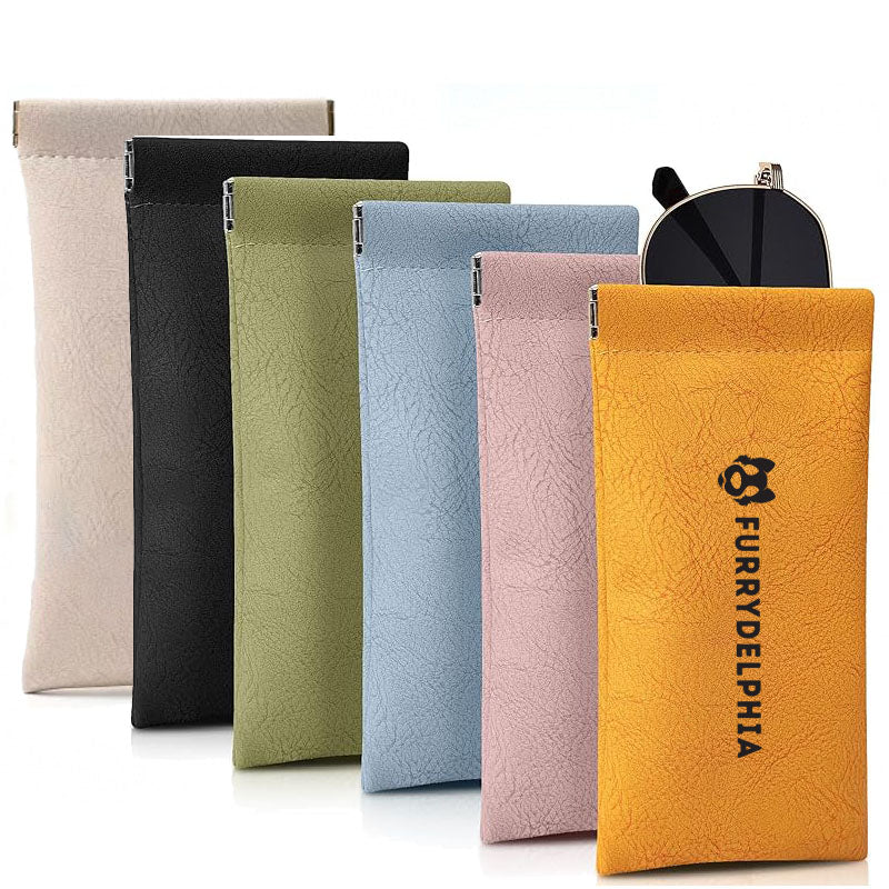 Portable Leather Squeeze Top Eyeglass Case – upromousa