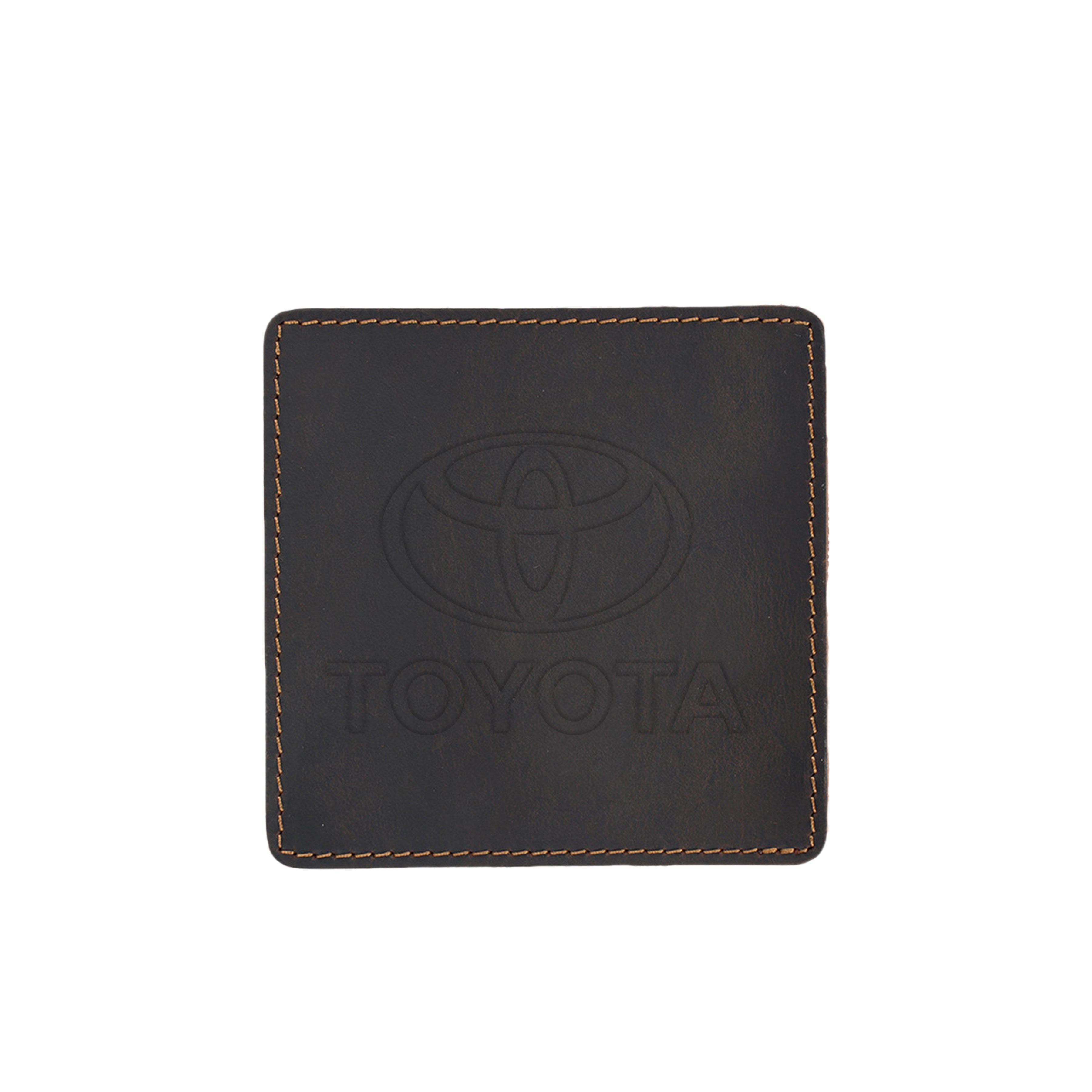 Debossed Top Grain Genuine Leather Square Coaster – upromousa