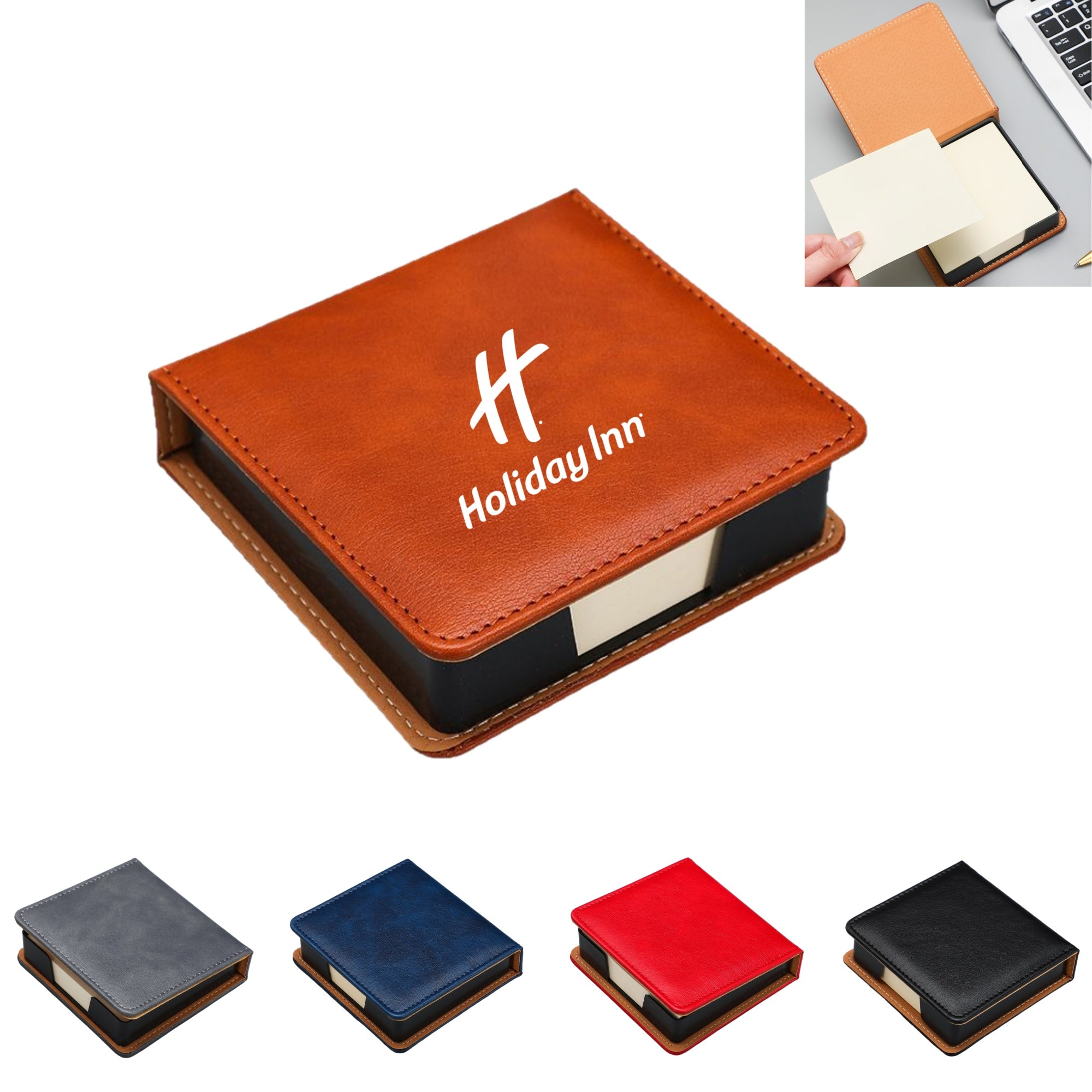 Portable Sticky Note Organizer with PU Leather Dispenser – upromousa