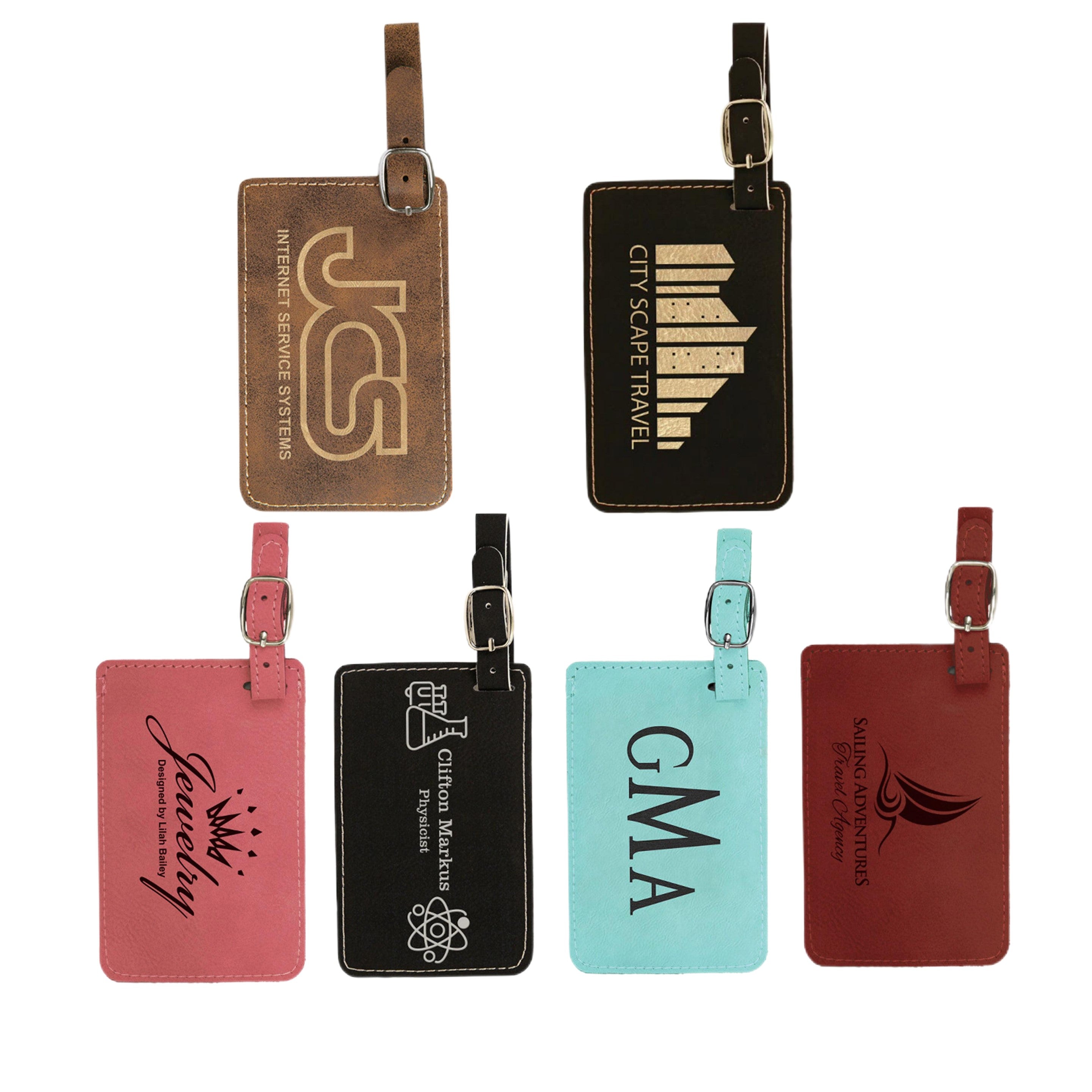 Laser Engraved Vegan Leather Luggage Tags – upromousa