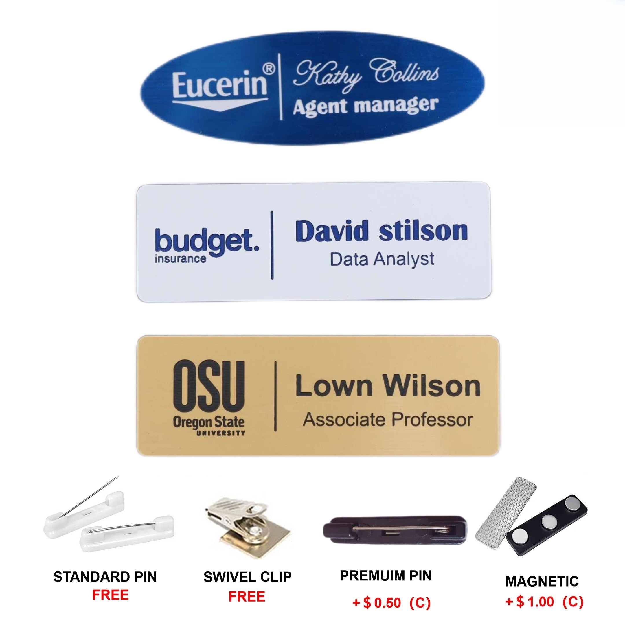 Laser Engraved Double-layers Plastic Name Badge (3"x 1") – upromousa